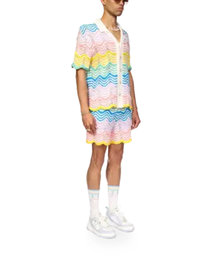 Casablanca Gradient Wave Knit Shirt - Blue