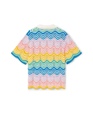 Casablanca Gradient Wave Knit Shirt - Blue