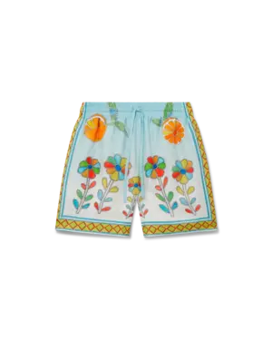 Casablanca Yoruba Flowers Silk Shorts - Multicolor