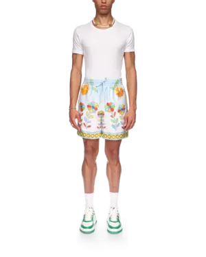 Casablanca Yoruba Flowers Silk Shorts - Multicolor