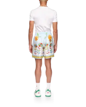 Casablanca Yoruba Flowers Silk Shorts - Multicolor