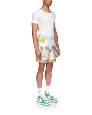 Casablanca Yoruba Flowers Silk Shorts - Multicolor
