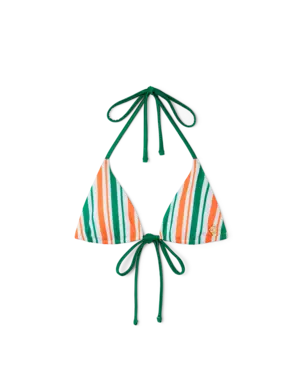 Casablanca Striped String Bikini Top - Green