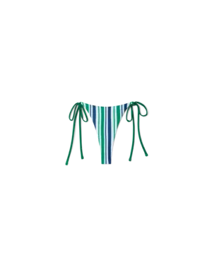 Casablanca Striped String Bikini Bottom - Green