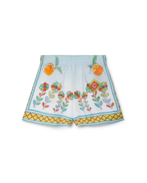 Casablanca Yoruba Flowers Silk Shorts - Multicolor