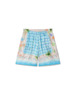 Casablanca Le Plongeon Silk Shorts - Multicolor