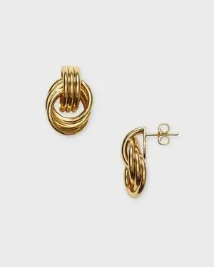 Anni Lu Triplet Stud Earrings - Gold