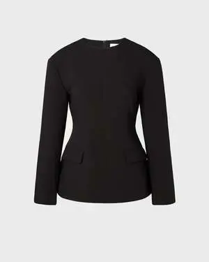 MALINA Athina Tailored Long Sleeve Blouse - Black