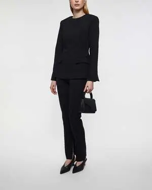 MALINA Athina Tailored Long Sleeve Blouse - Black