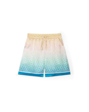 Casablanca Gradient Monogram Silk Shorts - Multicolor