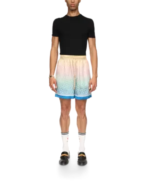 Casablanca Gradient Monogram Silk Shorts - Multicolor