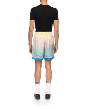 Casablanca Gradient Monogram Silk Shorts - Multicolor