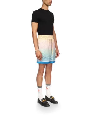 Casablanca Gradient Monogram Silk Shorts - Multicolor