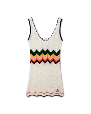 Casablanca Chevron Lace Mini Dress - Multicolor