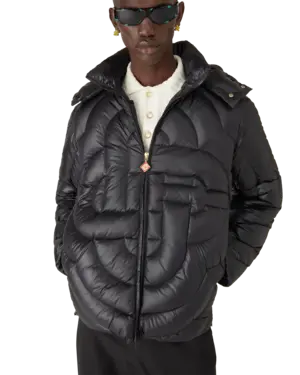 Casablanca Monogram Quilted Nylon Down Puffer Jacket - Multicolor