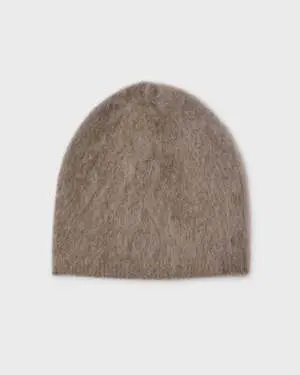 LISA YANG Brushed Cashmere Beanie Brown