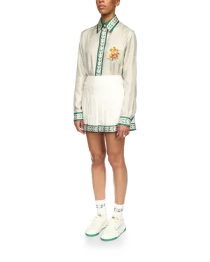 Casablanca Laurel Silk Tennis Mini Skirt