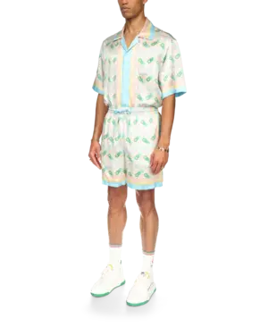 Casablanca Silk Monogram Print Shorts