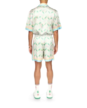Casablanca Silk Monogram Print Shorts
