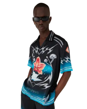 Casablanca Blades Short Sleeve Silk Sat - Red