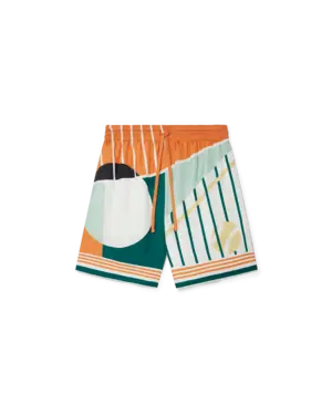 Casablanca Court Abstrait Silk Shorts - Multicolor