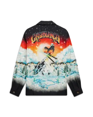 Casablanca Ski Lake Long Sleeve Silk Twill Shirt - Red