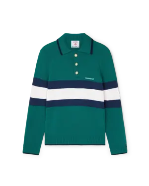Casablanca Colourblock Polo Shirt - Blue