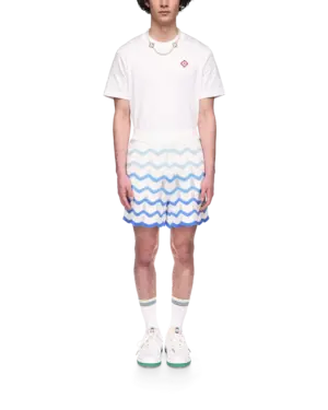 Casablanca Wavy Gradient Crochet Shorts - Multicolor