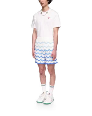 Casablanca Wavy Gradient Crochet Shorts - Multicolor