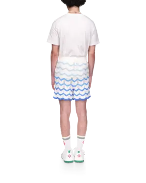 Casablanca Wavy Gradient Crochet Shorts - Multicolor