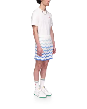 Casablanca Wavy Gradient Crochet Shorts - Multicolor