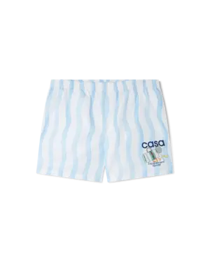 Casablanca Wave Swim Trunks - Blue