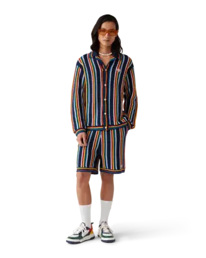 Casablanca Crochet Long Sleeve Stripe Shirt