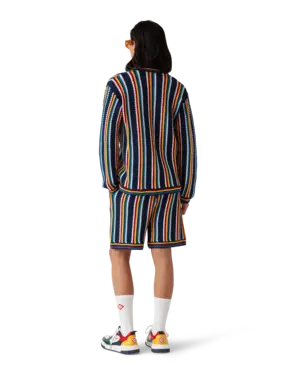 Casablanca Crochet Long Sleeve Stripe Shirt