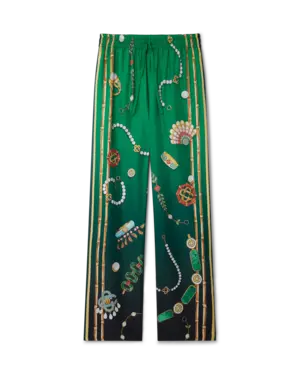 Casablanca La Boite A Bijoux Silk Trousers - Multicolor
