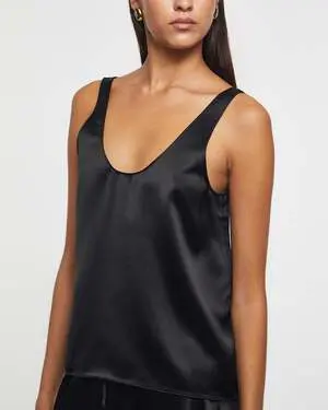 Almada Label Romy Satin Top - Black