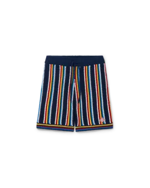 Casablanca Crochet Stripe Shorts - Multicolor