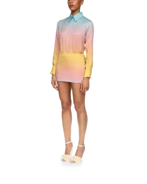 Casablanca Ping Pong Gradient Silk Mini Skirt