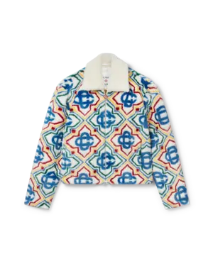 Casablanca Jacquard Faux Fur Jacket