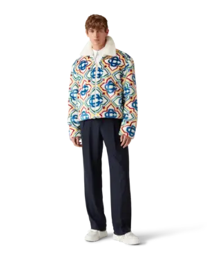 Casablanca Jacquard Faux Fur Jacket