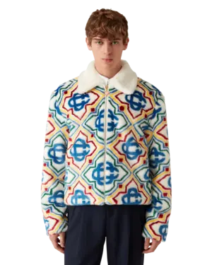 Casablanca Jacquard Faux Fur Jacket