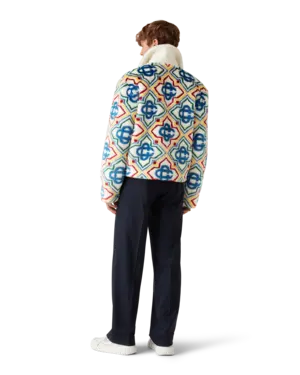 Casablanca Jacquard Faux Fur Jacket