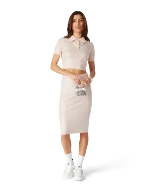 Casablanca Crystal Monogram Knit Polo Shirt