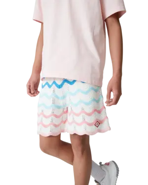 Casablanca Gradient Wave Crochet Shorts - Multicolor