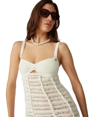 Casablanca Crochet Bustier Mini Dress