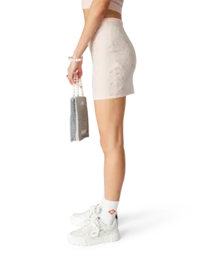 Casablanca Crystal Monogram Knit Mini Skirt - Multicolor