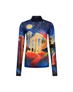 Casablanca Midnight Acropolis Mesh Top