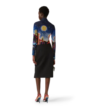 Casablanca Midnight Acropolis Mesh Top