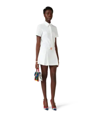 Casablanca Pleated Mini Shirtdress