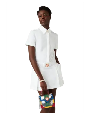 Casablanca Pleated Mini Shirtdress